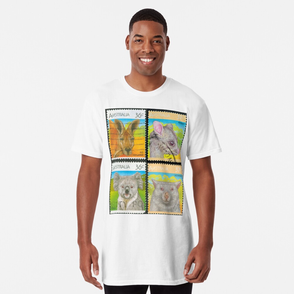 "Australian 36c Animal Stamp Set - Red Kangaroo, Possum, Koala, Wombat ...