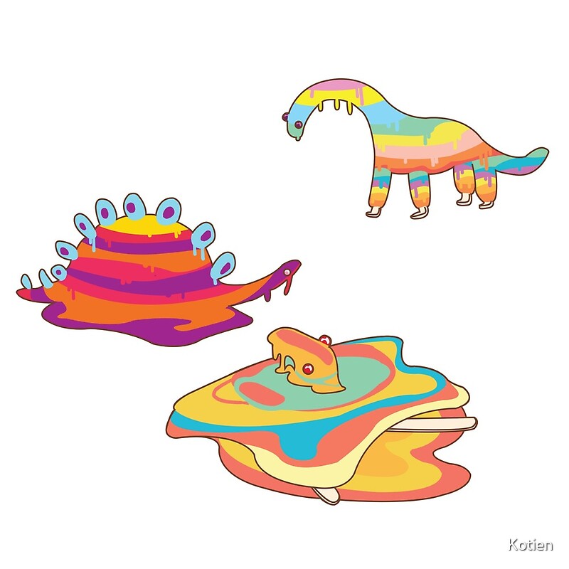 "Melting Dinosaur Popsicles" by Kotien | Redbubble