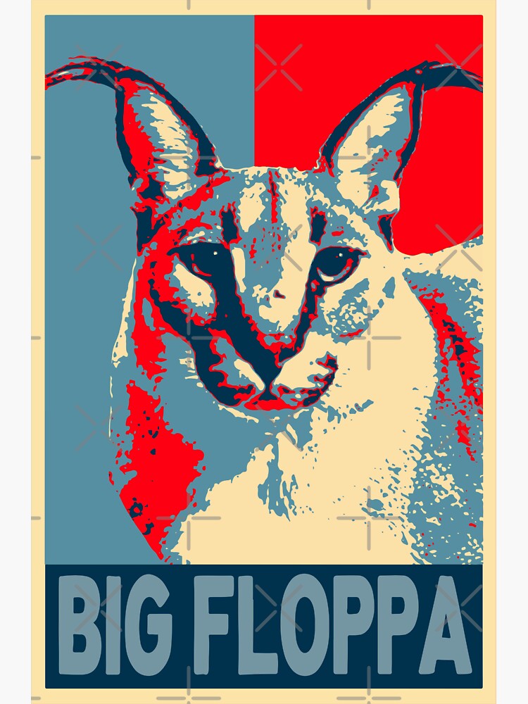 "Big Floppa Meme Cute Caracal Cat retro vintage" Sticker for Sale by ...
