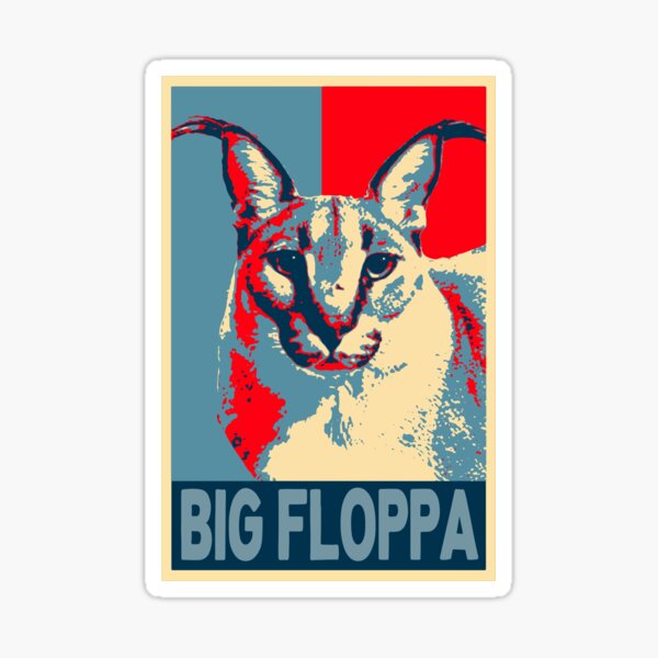 "Big Floppa Meme Cute Caracal Cat retro vintage" Sticker for Sale by ...