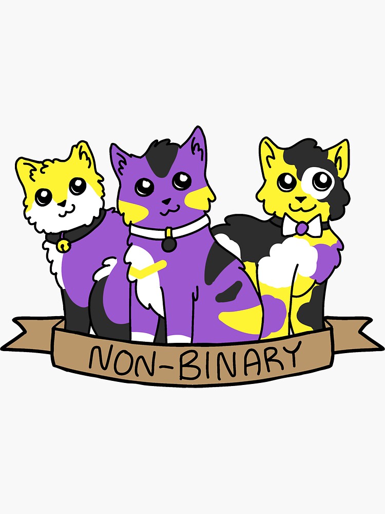 "Non-Binary Cats" Sticker for Sale by WeirdQueer | Redbubble