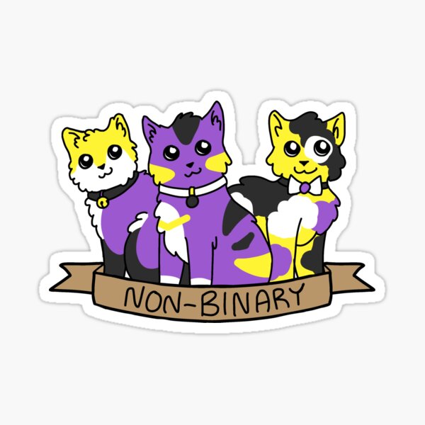 "Non-Binary Cats" Sticker for Sale by WeirdQueer | Redbubble
