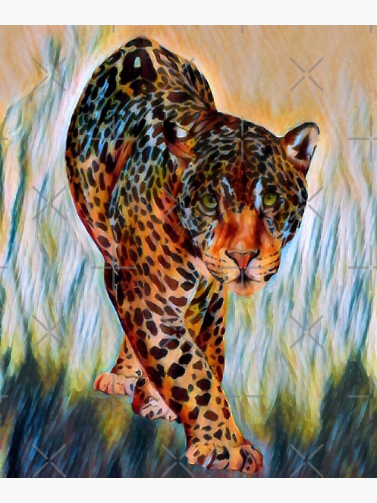 "Aesthetic Leopard Forest Animal Warm Smear Art Painting " Sticker for ...