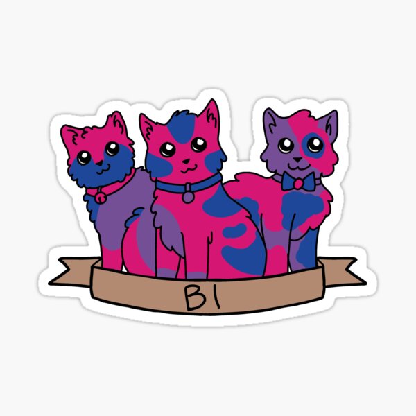 "Bi Cats" Sticker for Sale by WeirdQueer | Redbubble