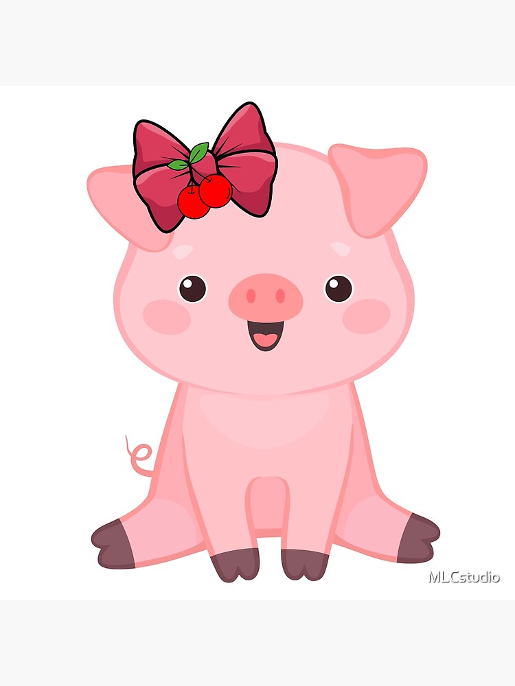"Kawaii Pig and Cherry, Kawaii Anime Pig and Cherry, Kawaii Aesthetic ...