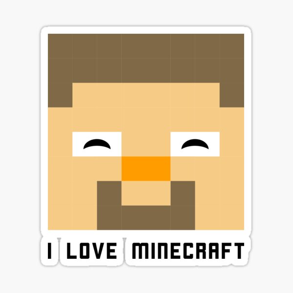 "I Love Minecraft Steve" Sticker for Sale by footballproud | Redbubble