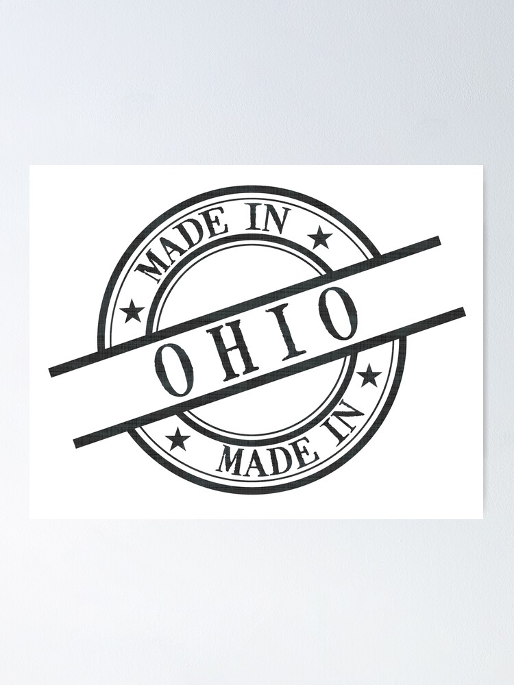 "Made In Ohio Stamp Style Logo Symbol Black" Poster by surgedesigns ...