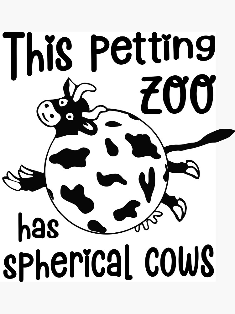 "Spherical Cow - Physics joke" Sticker for Sale by i-cottagedesign ...