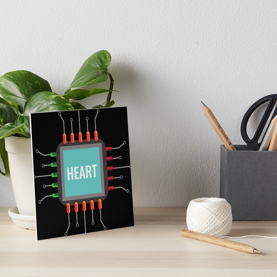 "CPU Processor as heart" Art Board Print for Sale by marunstudio ...