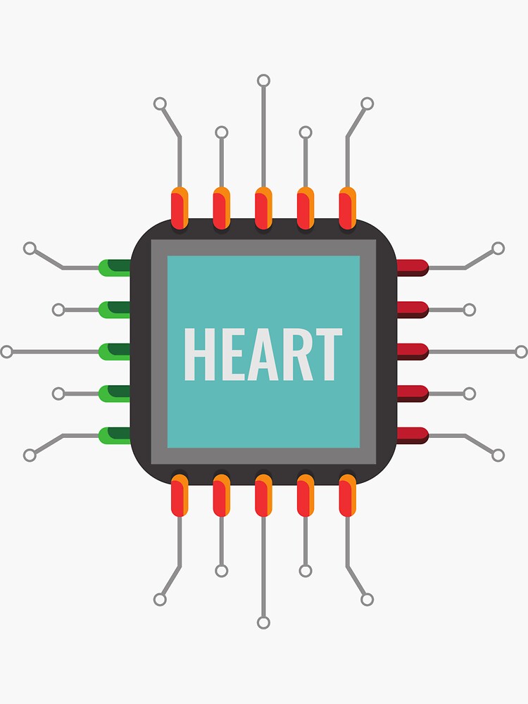 "CPU Processor as heart" Sticker for Sale by marunstudio | Redbubble