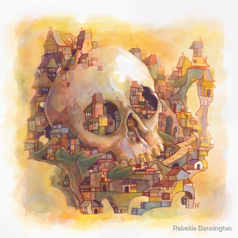 "Skull Town" by Rebekie Bennington | Redbubble