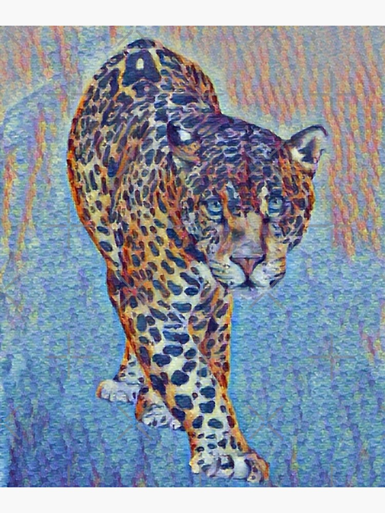 "Aesthetic Leopard Forest Animal Pointillism 2 Art Painting " Poster ...