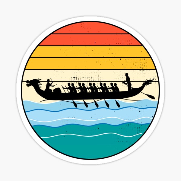 "Vintage Retro Dragon Boat Racing Crew Paddlers Water Sports" Sticker ...