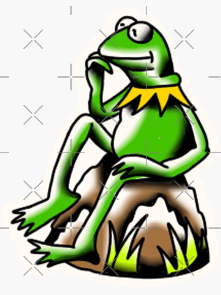 "Kermit Frog Muppets Traditional tattoo " Sticker for Sale by ...