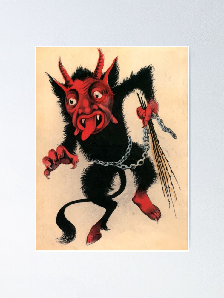 Vintage Krampus Illustration Poster For Sale By Monsterplanet Redbubble