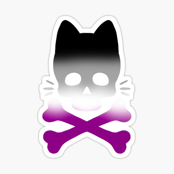 "Skull & Kittybones [ACE FLAG]" Sticker for Sale by Momochromatik ...