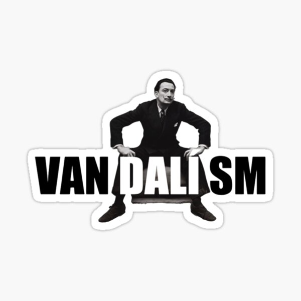 "salvador dali vandalism " Sticker for Sale by KrazyDogs | Redbubble