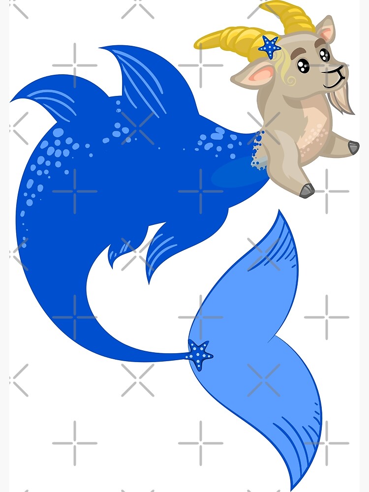 "Capricorn Zodiac Sign Cute Horned Sea Goat" Poster for Sale by Kawai ...