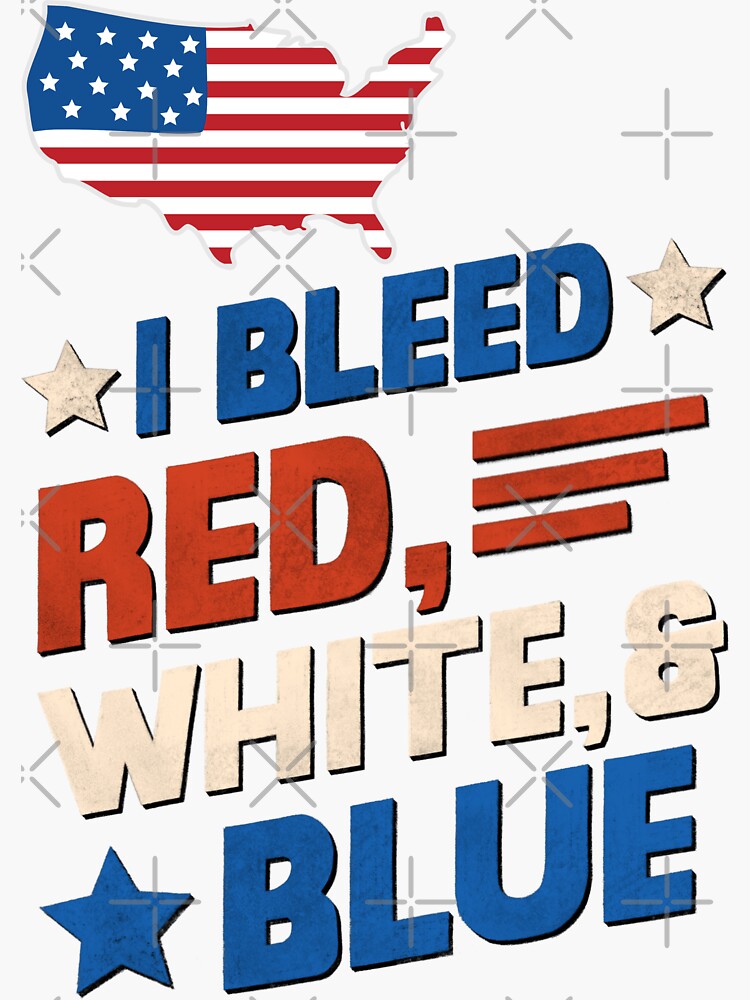"I Bleed Red, White, & Blue" Sticker for Sale by NDNlook | Redbubble