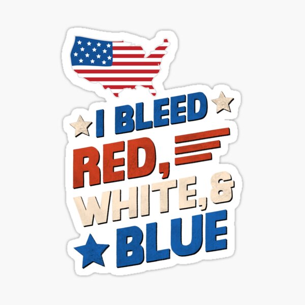 "I Bleed Red, White, & Blue" Sticker for Sale by NDNlook | Redbubble