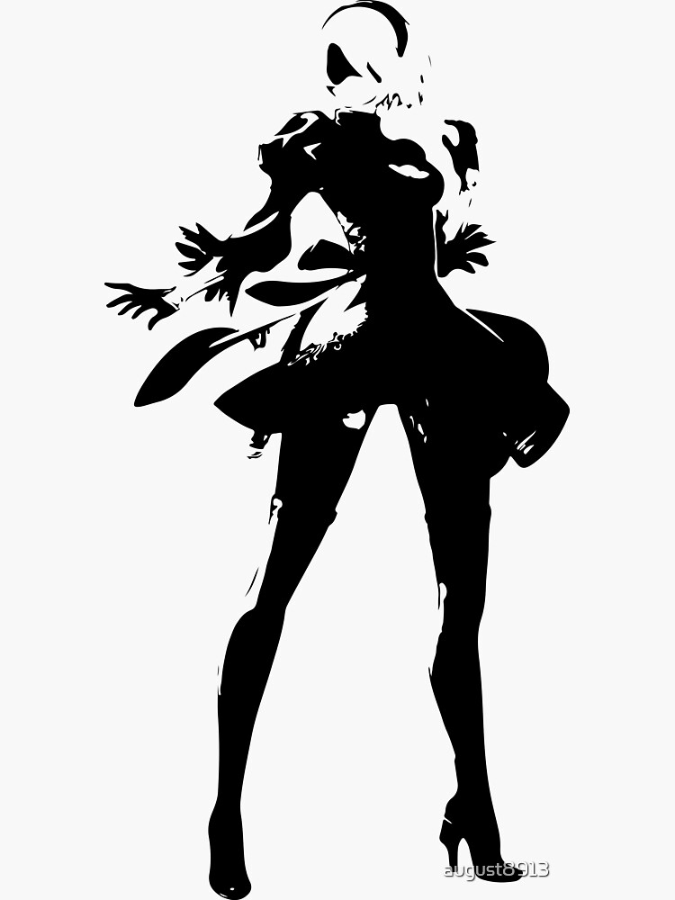 "2B Silhouette" Sticker for Sale by august8913 | Redbubble