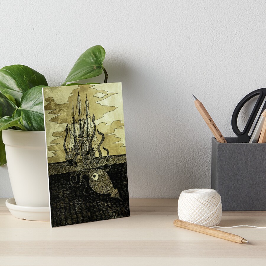 "Kraken Hug" Art Board Print by djrbennett | Redbubble