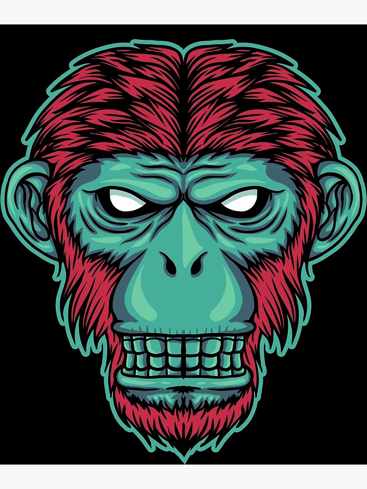 "Angry green ape" Poster for Sale by Disturbed-Mind | Redbubble