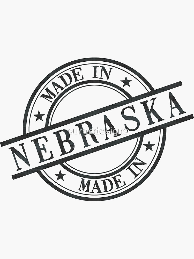 "Made In Nebraska Stamp Style Logo Symbol Black" Sticker by ...