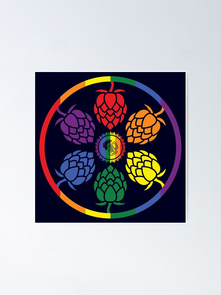 "Pride Color Wheel with Hops" Poster for Sale by dkasap | Redbubble