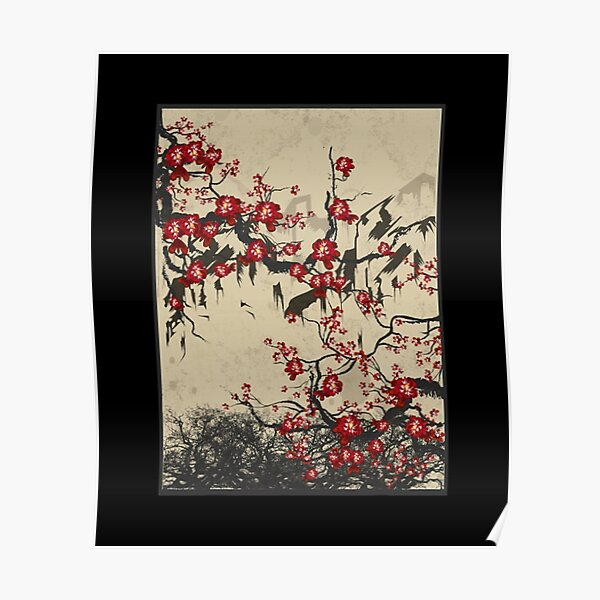 "Cherry Blossom Japanese Woodblock Print O Hanami" Poster for Sale by ...