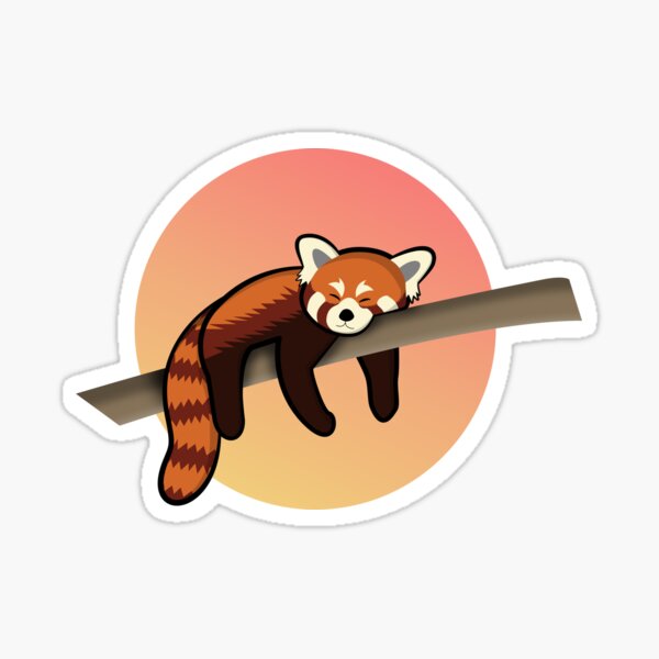 "Snoozing Red Panda - Strawberry Sunrise" Sticker for Sale by ...
