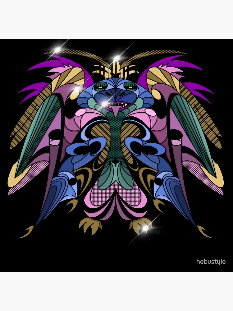 "Beauty within the winged beast." Sticker for Sale by hebustyle | Redbubble