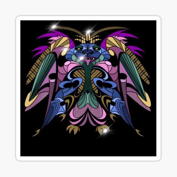 "Beauty within the winged beast." Sticker for Sale by hebustyle | Redbubble