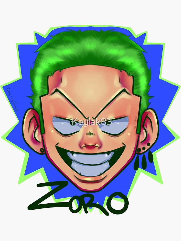 "Zoro head design " Sticker for Sale by Kaylak83 | Redbubble