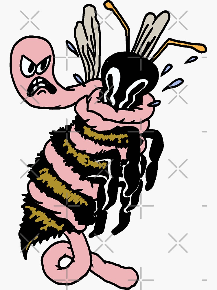 "Angry worm" Sticker for Sale by bootworld75 | Redbubble