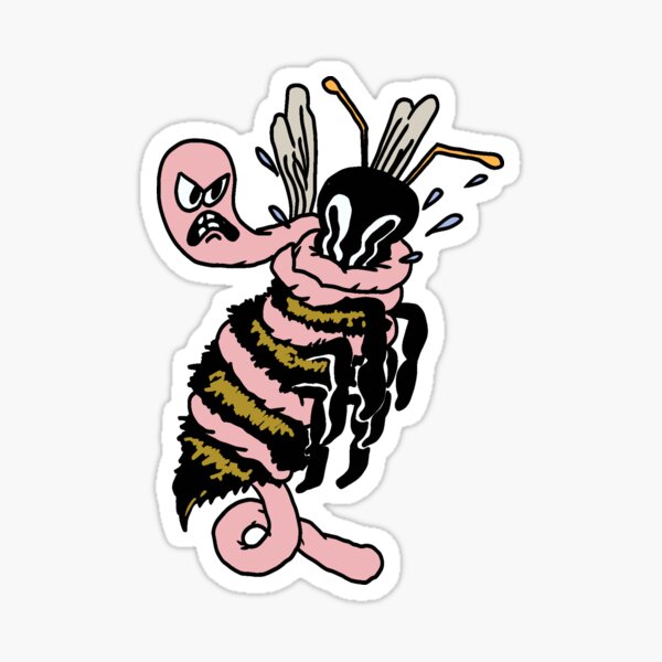 "Angry worm" Sticker for Sale by bootworld75 | Redbubble