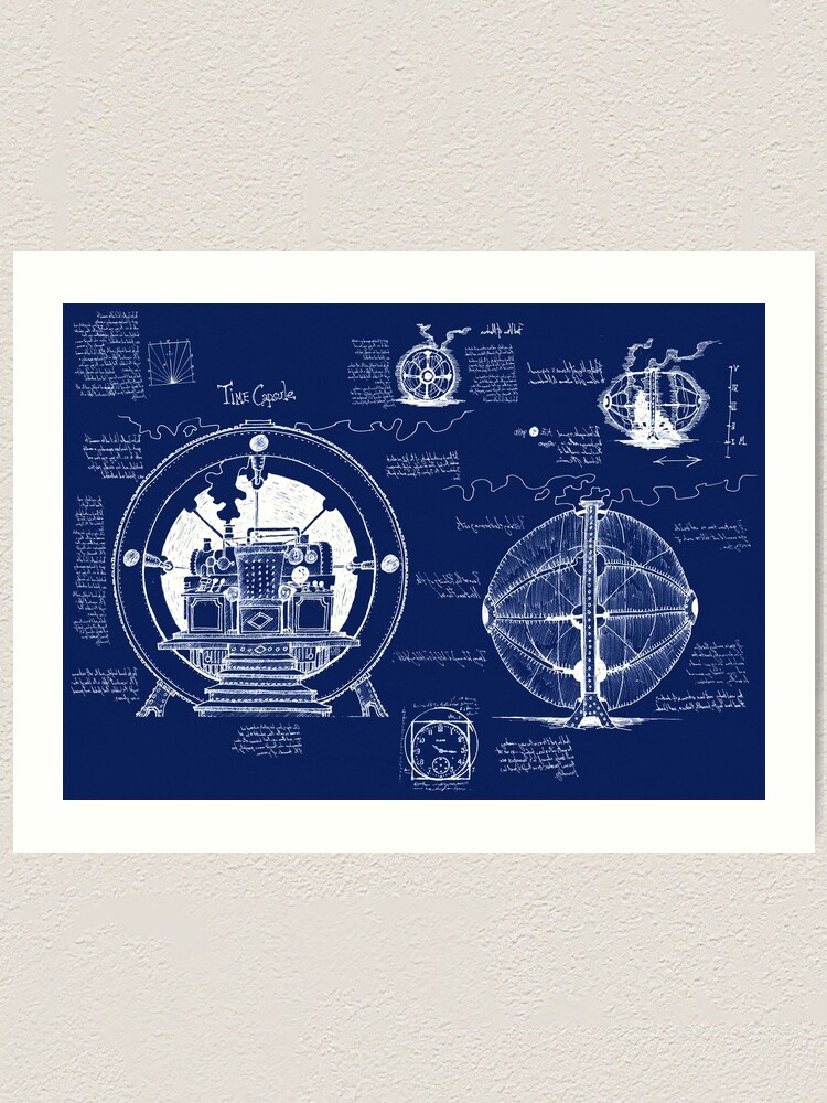 "Time Machine Blueprints" Art Print for Sale by GwynplaineStuff | Redbubble