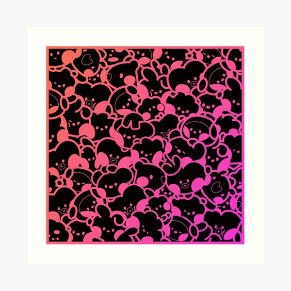 "BTS ARMY OT7 Forever | BT21 Character minini | Hot Pink" Art Print for ...