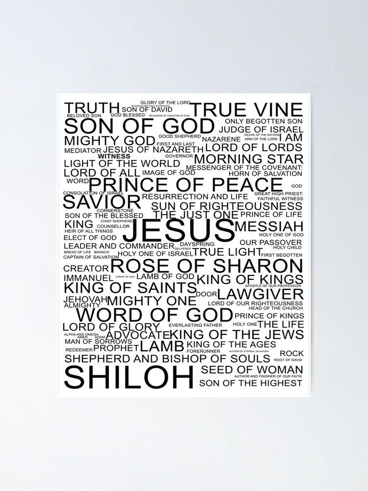 "All the names of Jesus-Christ Poster" Poster for Sale by kaerbranenx ...