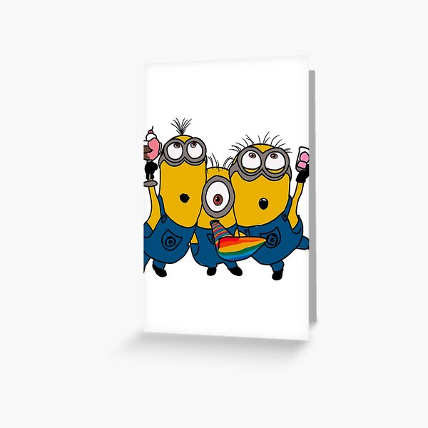"Minions Cheer" Greeting Card for Sale by Joanna-Asia | Redbubble