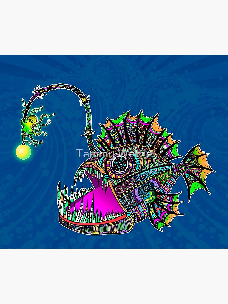 "Electric Angler Fish" Throw Blanket for Sale by TammyWetzel | Redbubble