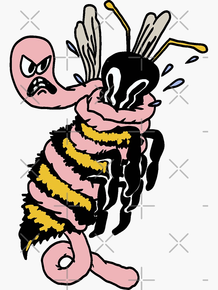 "Angry worm" Sticker for Sale by bootworld75 | Redbubble