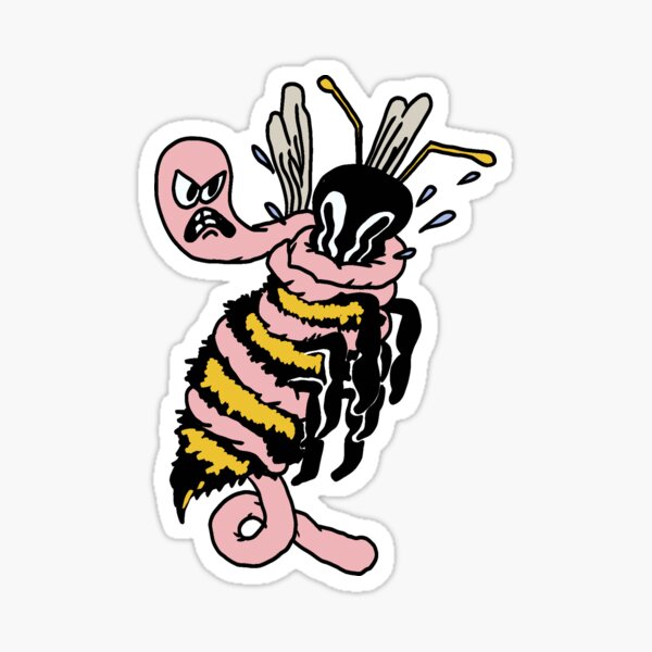"Angry worm" Sticker for Sale by bootworld75 | Redbubble