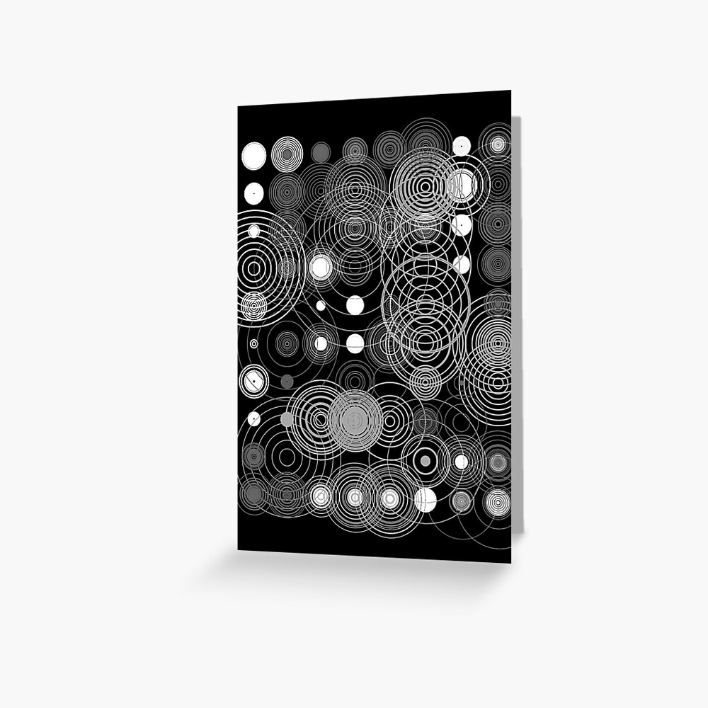 "Wall Art Concentric Circles Dots Digital Art Motif Pattern White On ...