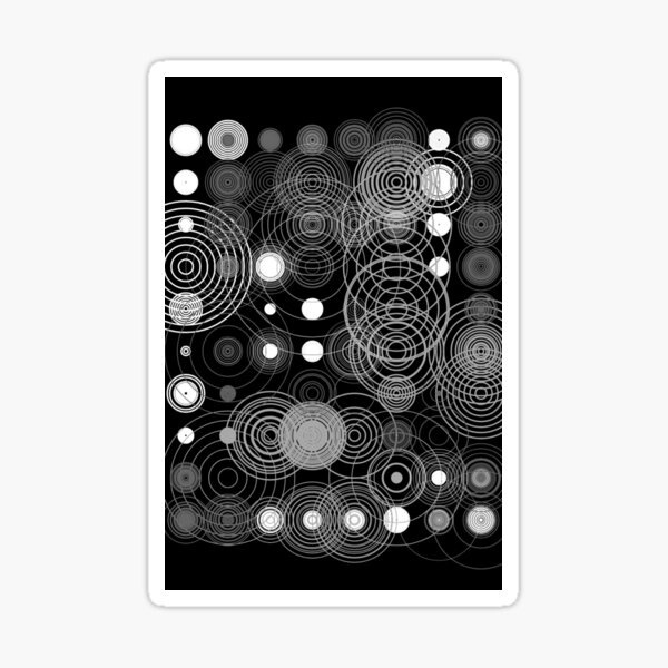 "Wall Art Concentric Circles Dots Digital Art Motif Pattern White On ...
