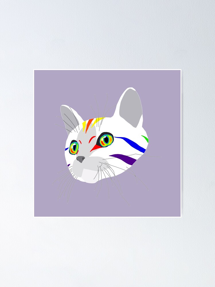 "Rainbow Tabby Cat" Poster for Sale by Beefleaf | Redbubble