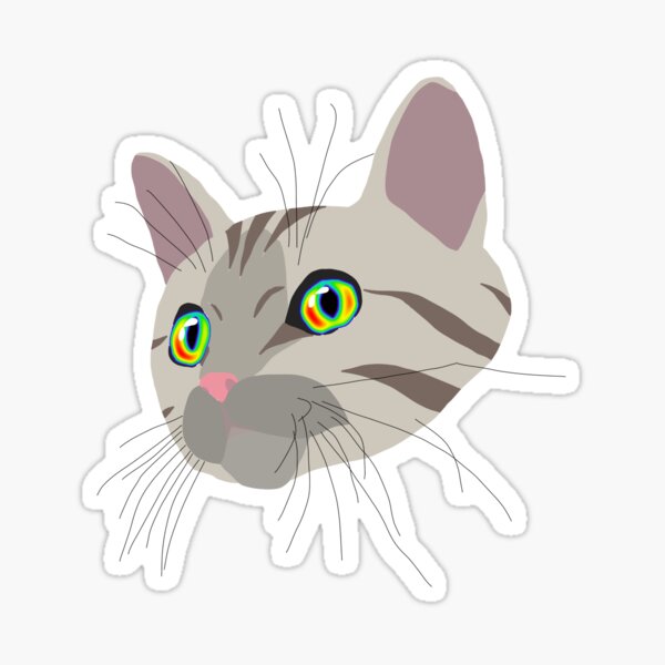 "Muted Rainbow-Eyed Tabby Cat" Sticker for Sale by Beefleaf | Redbubble