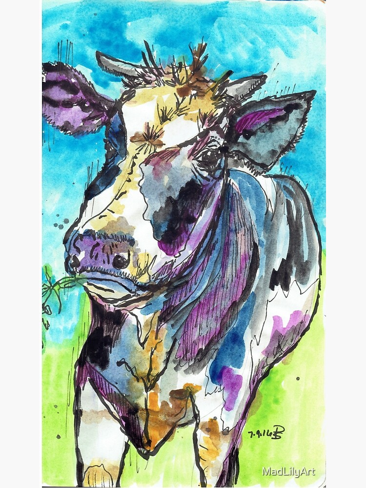 "How Now Purple Cow" Framed Art Print for Sale by MadLilyArt | Redbubble