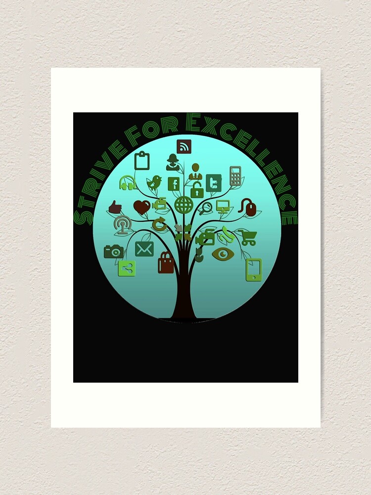 "Future Technology Strive For Excellence Logo " Art Print for Sale by ...