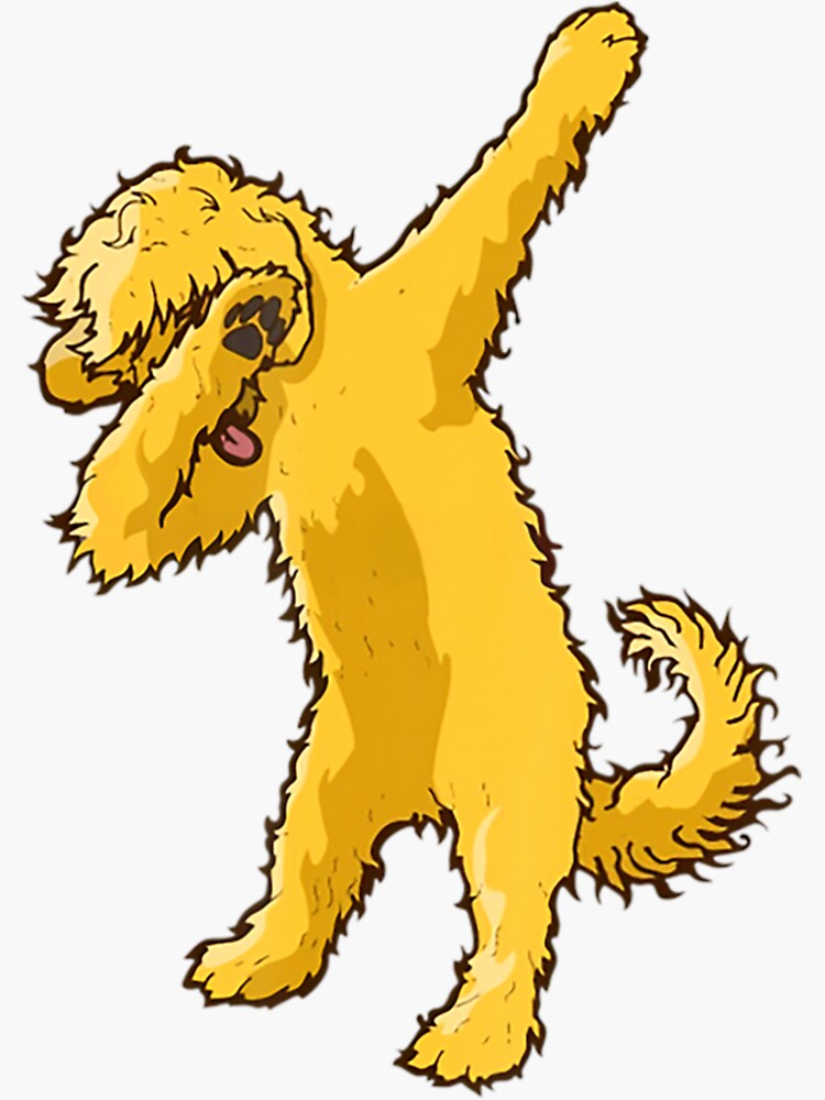 "Dabbing Goldendoodle Dog Dab Dance" Sticker for Sale by HoHigo | Redbubble